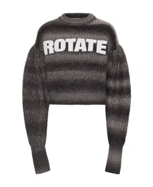 ROTATE BY BIRGER CHRISTENSEN Bubble Sleeve Logo Sweater - Black