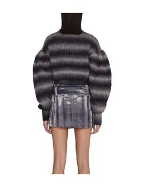 ROTATE BY BIRGER CHRISTENSEN Bubble Sleeve Logo Sweater - Black