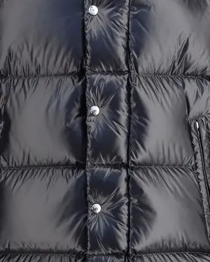 Moncler Hanoverian Quilted Long Sleeve Coat With Detachable Hood