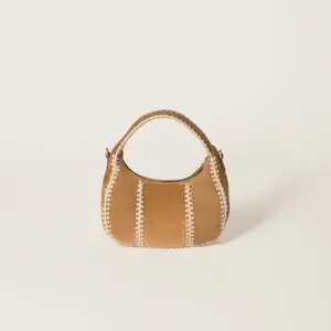 Miu Miu Wander Suede And Crochet Bag - Cinnamon