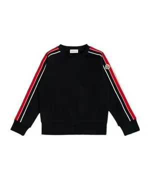 Moncler Logo Patch Stripe Detailed Jumper - Navy