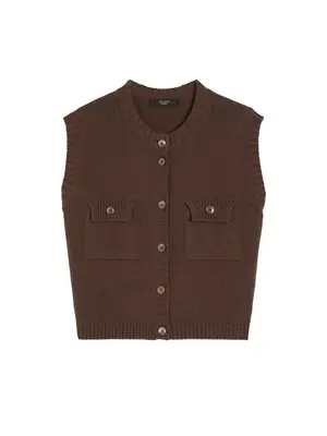 Max Mara Cotton-blend Yarn Gilet - Brown