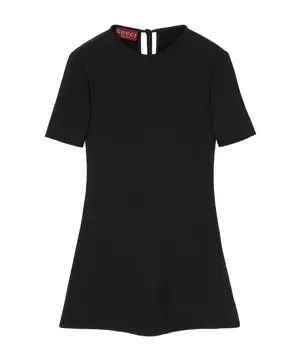 Gucci Embroidered Silk Crêpe Mini Dress
