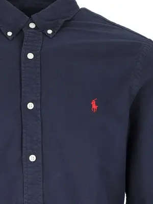 Ralph Lauren Polo Logo Embroidered Shirt - Black