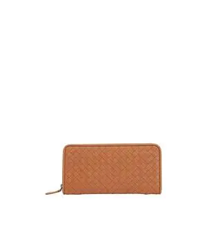 Bottega Veneta Woven Zipper Wallet - Orange