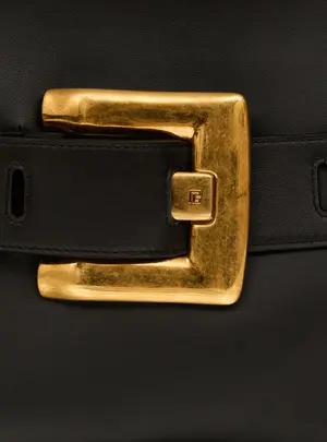 Balmain Anthem Buckle Wristlet Bag - Black