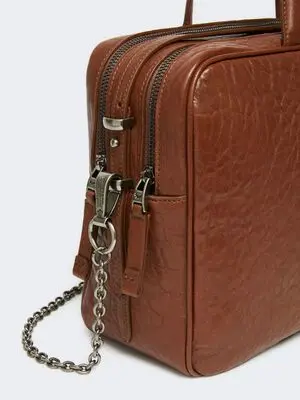 Max Mara Large Nappa Leather Boston Bag