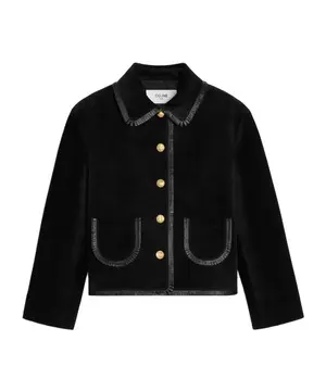 CELINE Celine Suede Blouson Jacket With Fringe Detail