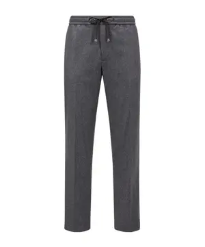 Moncler Logo Patch Drawstring Pants - Dark Grey