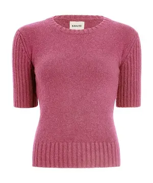 Khaite Mia Short-sleeved Jumper - Amaranth