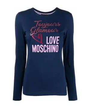 Moschino Long-sleeved Logo Print Top