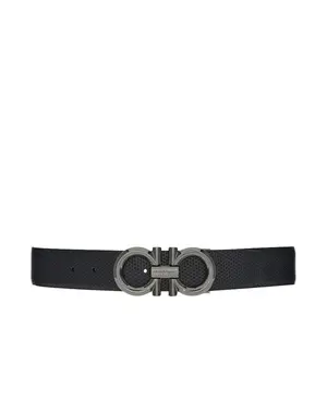 FERRAGAMO Adjustable Gancini Belt - Black/navy