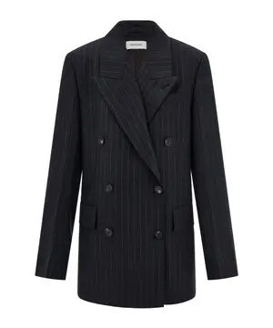 FERRAGAMO Double-breasted Pinstripe Suit Jacket