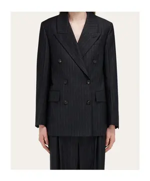 FERRAGAMO Double-breasted Pinstripe Suit Jacket