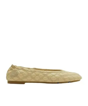 Burberry Quilted Slip-on Ballerina Flats - Clay
