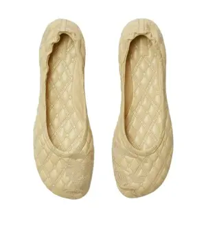Burberry Quilted Slip-on Ballerina Flats - Clay