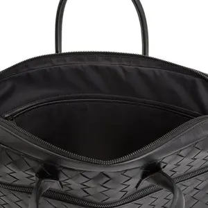 Bottega Veneta Woven Leather Briefcase - Black
