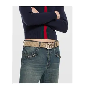 Gucci Marmont Gg Buckle Belt - Sand-colored