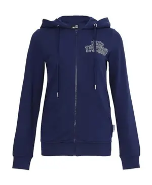 Moschino Long-sleeved Hooded Zip-up Jacket - Blue