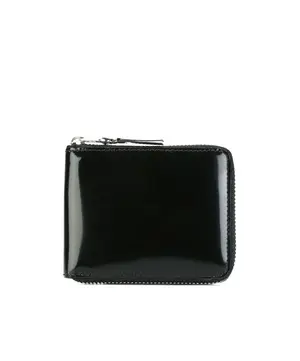 Comme Des Garçons Mirror Inside Zip-around Wallet - Black/silver