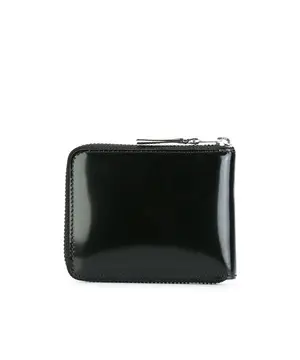 Comme Des Garçons Mirror Inside Zip-around Wallet - Black/silver