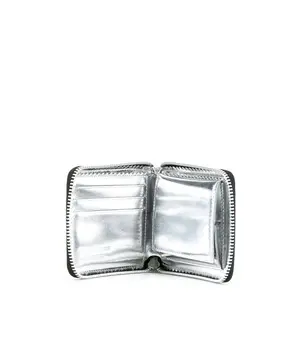 Comme Des Garçons Mirror Inside Zip-around Wallet - Black/silver