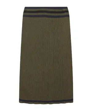 Prada Ribbed Elastic Waist Skirt - Green