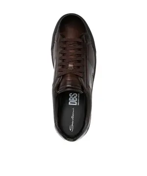 Santoni Lace-up Sneakers With Embossed Logo