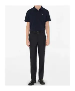 Burberry Logo Embroidered Regular-fit Polo Shirt - Storm Color