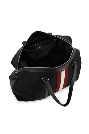 Bally Logo Patch Striped Travel Bag