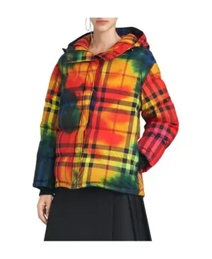 Burberry Rainbow Plaid Down Jacket