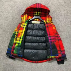 Burberry Rainbow Plaid Down Jacket