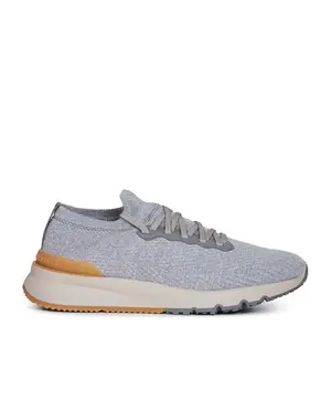 Brunello Cucinelli Jacquard Wool Knit Lace-up Sneakers