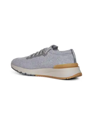 Brunello Cucinelli Jacquard Wool Knit Lace-up Sneakers