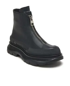 Alexander McQueen Zip Detailed Tread Slick Boots