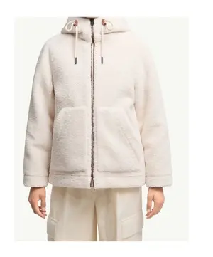 Moncler Zip-up Fleece Jacket With Drawstring Hood