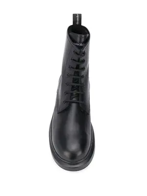 Alexander McQueen Round Toe Lace-up Ankle Boots
