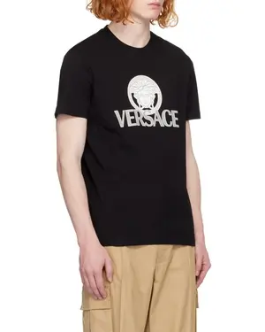 Versace Medusa Head-printed Crewneck T-shirt - Black