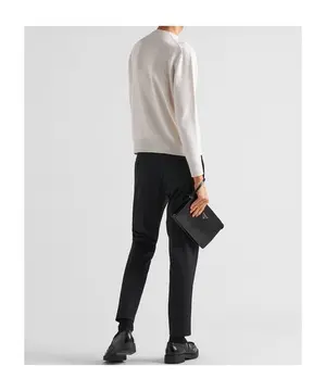 Prada Mid-rise Cropped Tailored Trousers - Black