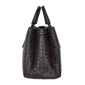 Bottega Veneta Woven Handbag With Metal Buckles