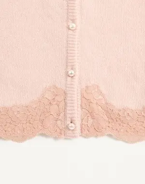 Valentino Garavani Wool Cardigan With Lace Detail