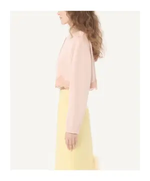 Valentino Garavani Wool Cardigan With Lace Detail - Nude