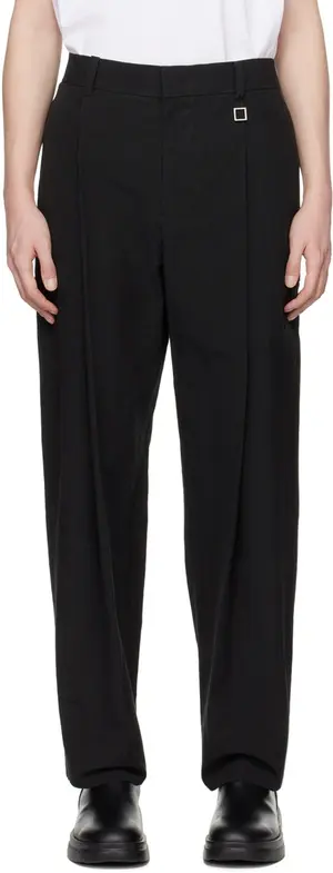 WOOYOUNGMI Belt Loop Casual Pants - Black