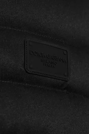 Dolce & Gabbana Quilted Down Coat With Logo Patch