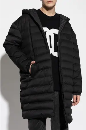 Dolce & Gabbana Quilted Down Coat With Logo Patch
