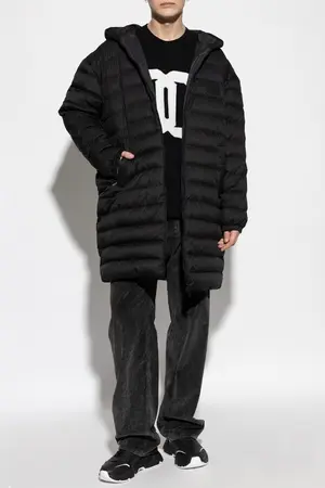 Dolce & Gabbana Quilted Down Coat With Logo Patch