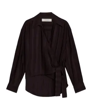 GOLDEN GOOSE Striped Wrap Shirt