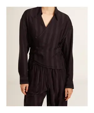 GOLDEN GOOSE Striped Wrap Shirt