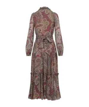 Etro Paisley Print Silk Crepon Dress