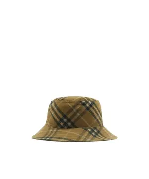 Burberry Checkered Cotton Twill Bucket Hat - Green